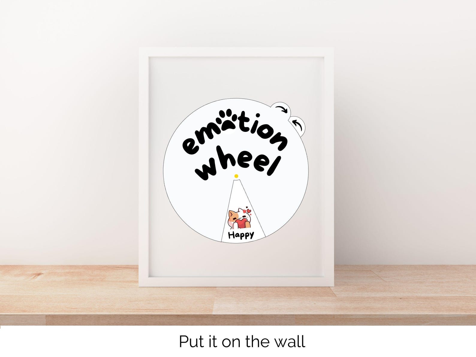Emotion Spinner Wheel - Cat Themed, Feeling Wheel, Printable PDF, for ...