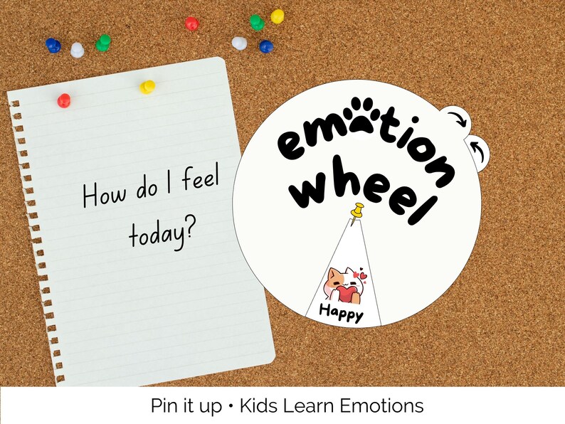 Emotion Spinner Wheel - Cat Themed, Feeling Wheel, Printable PDF, for ...