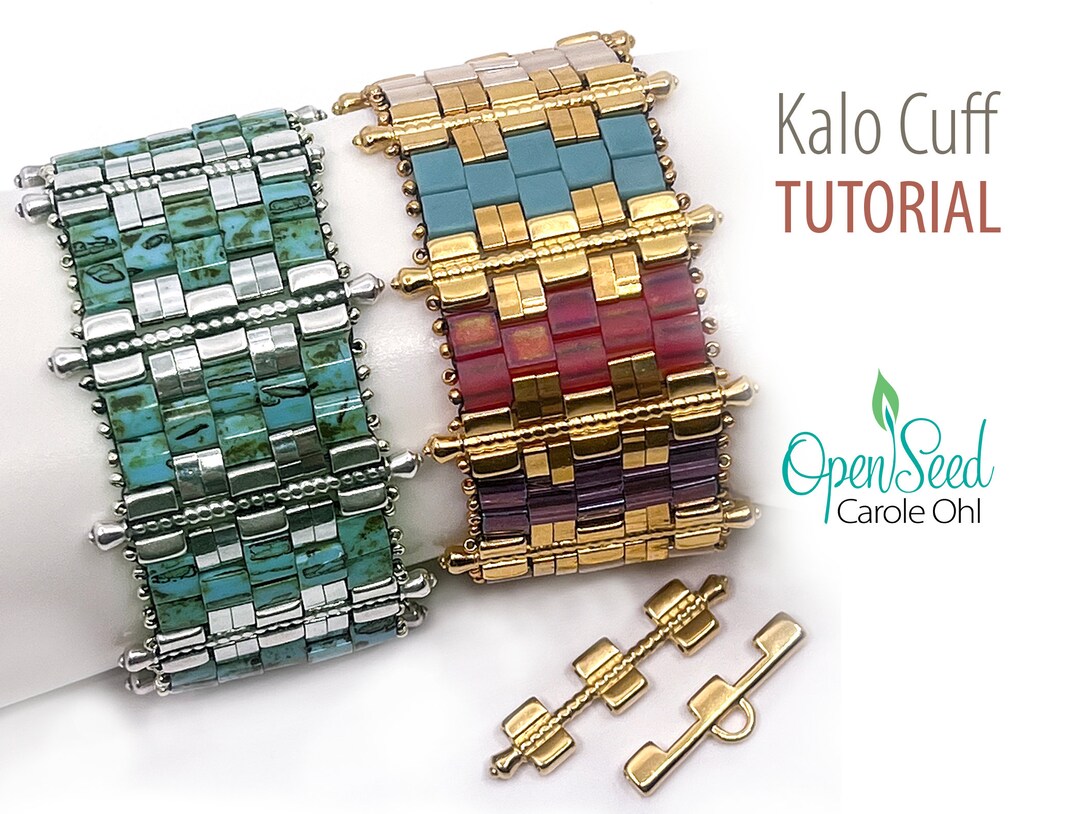 Kalo Cuff DIY Beadweaving Tutorial by Carole Ohl, With Tila Beads and ...
