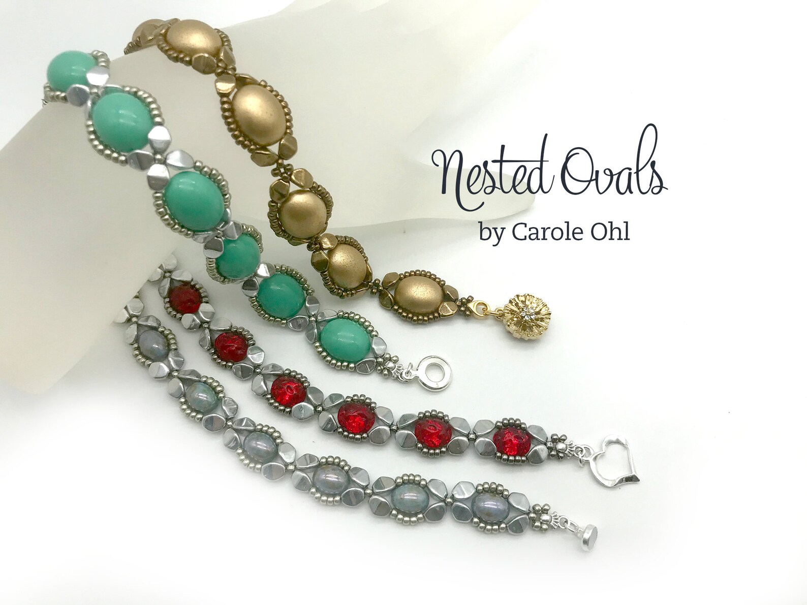 Nested Ovals Beaded Bracelet Tutorial by Carole Ohl | Etsy