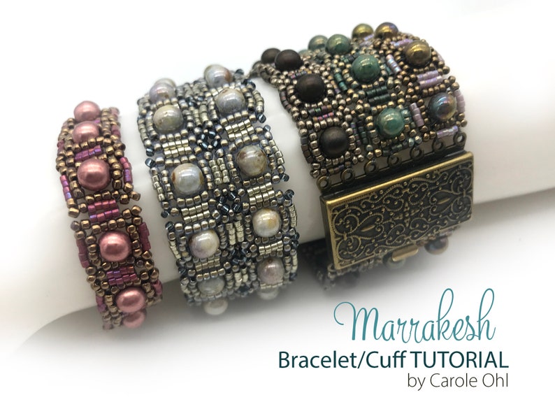 Marrakesh Cuff or Bracelet Bead Weaving DIY Tutorial for Jewelry Making ...