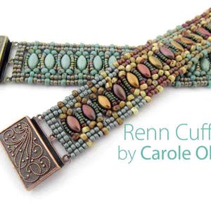 Renn Cuff With Irisduo Beads Beadweaving Tutorial by Carole Ohl - Etsy