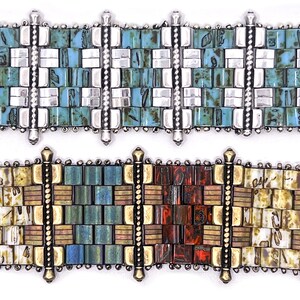 Kalo Cuff DIY Beadweaving Tutorial by Carole Ohl, With Tila Beads and ...