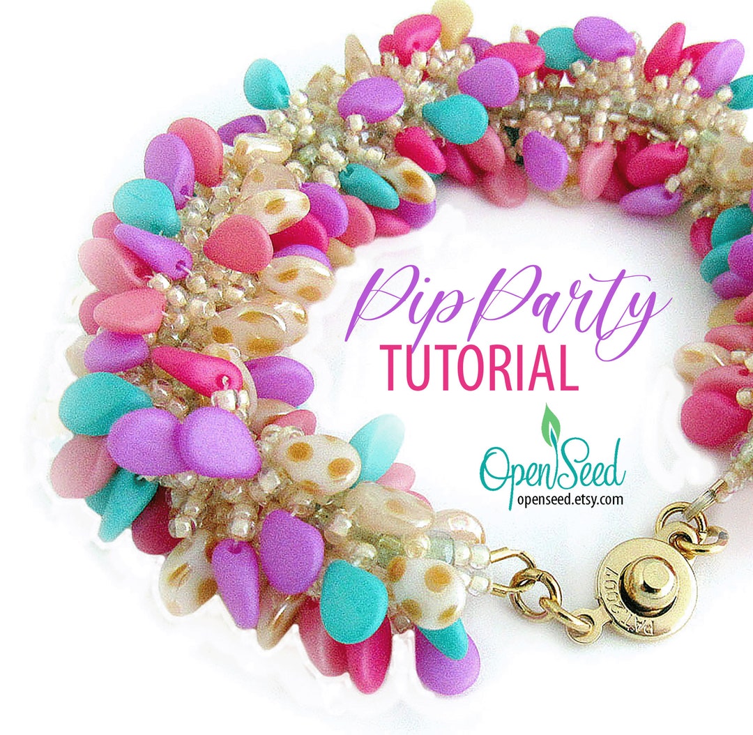 Pip Party Bracelet, Easy Beginner Level Bead Weaving Tutorial by Carole ...