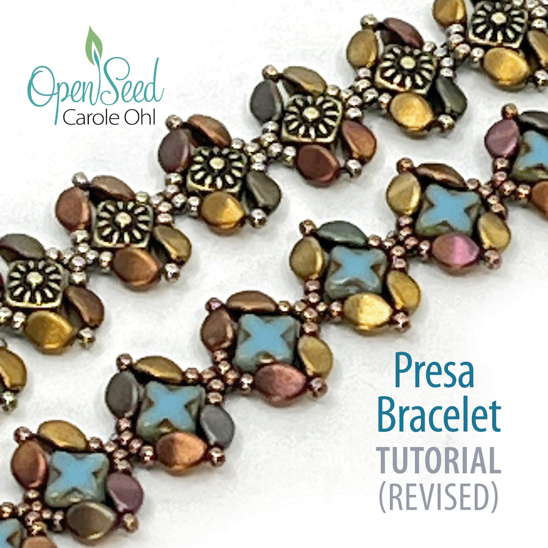 Presa Bracelet Tutorial, Revised 2024, Featuring Pinch Beads, Silky Beads and Cymbal Koumelas ...