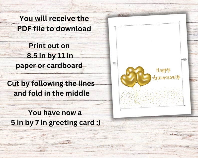 Happy Anniversary Card DIGITAL Download Printable Anniversary Card ...
