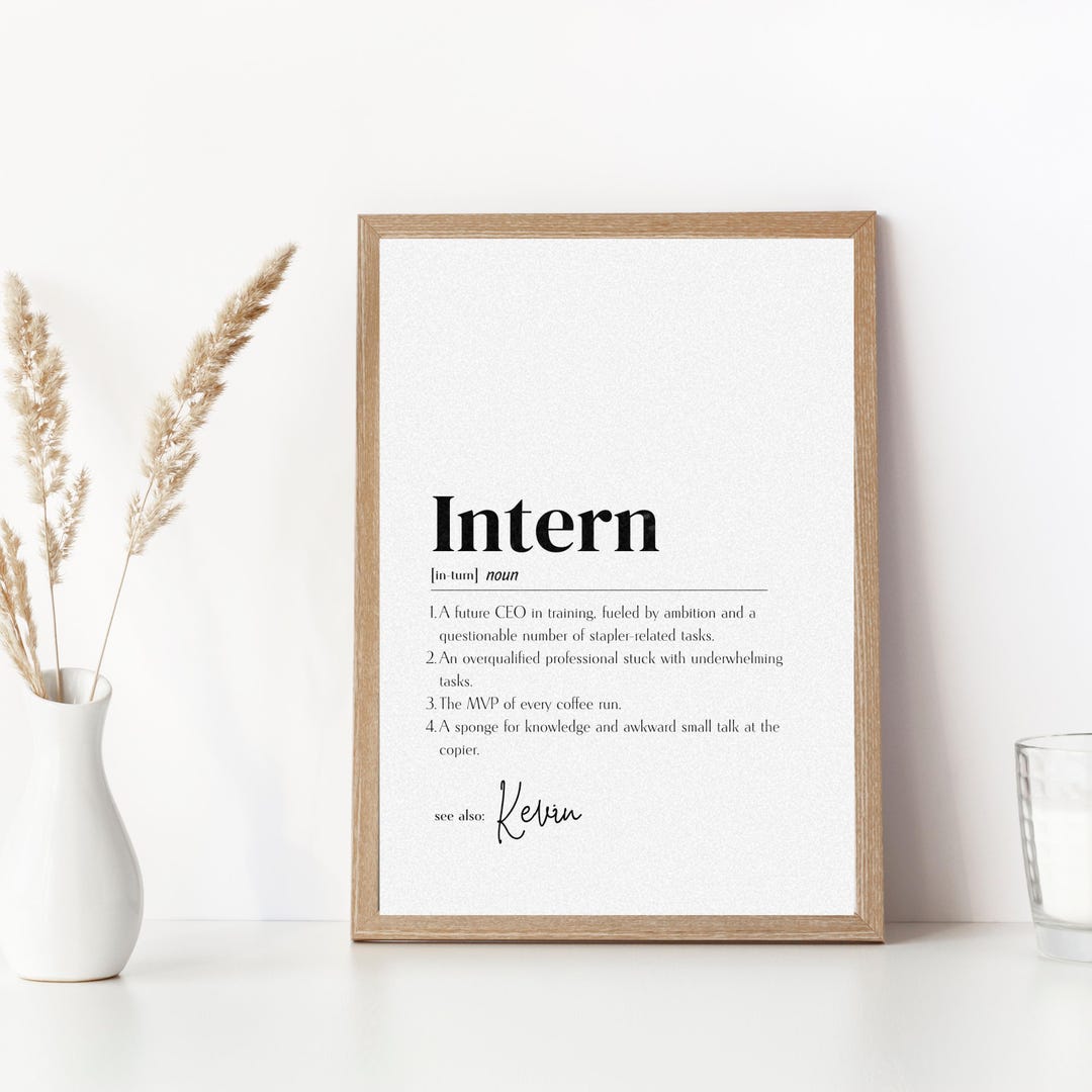 Intern Definition Wall Art - Etsy