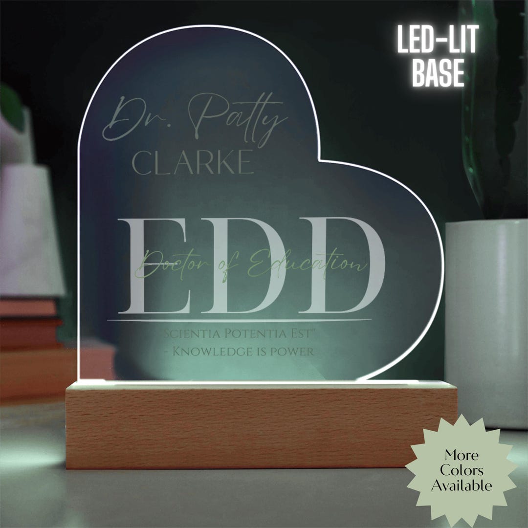 Personalized Ed.d. LED Plaque - Etsy
