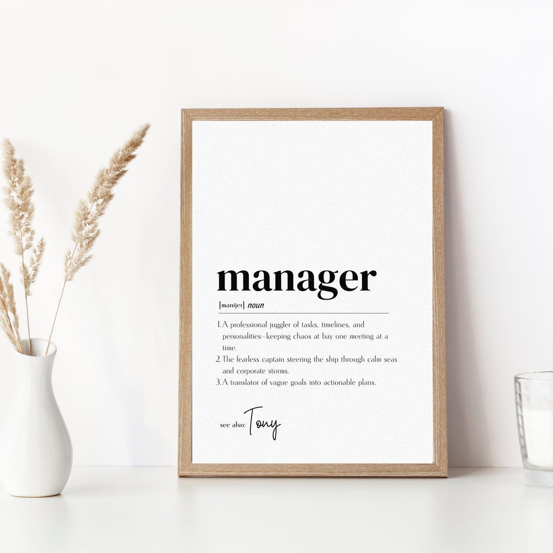 Manager Definition Wall Art, Funny and Motivational Office Decor - Etsy