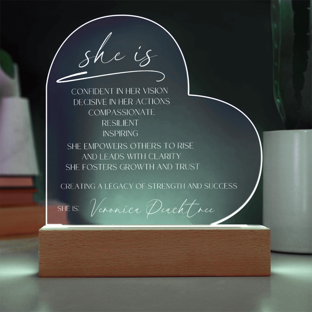 Custom "she Is" Acrylic Plaque, Personalized Gift for Bosses, Coworkers ...