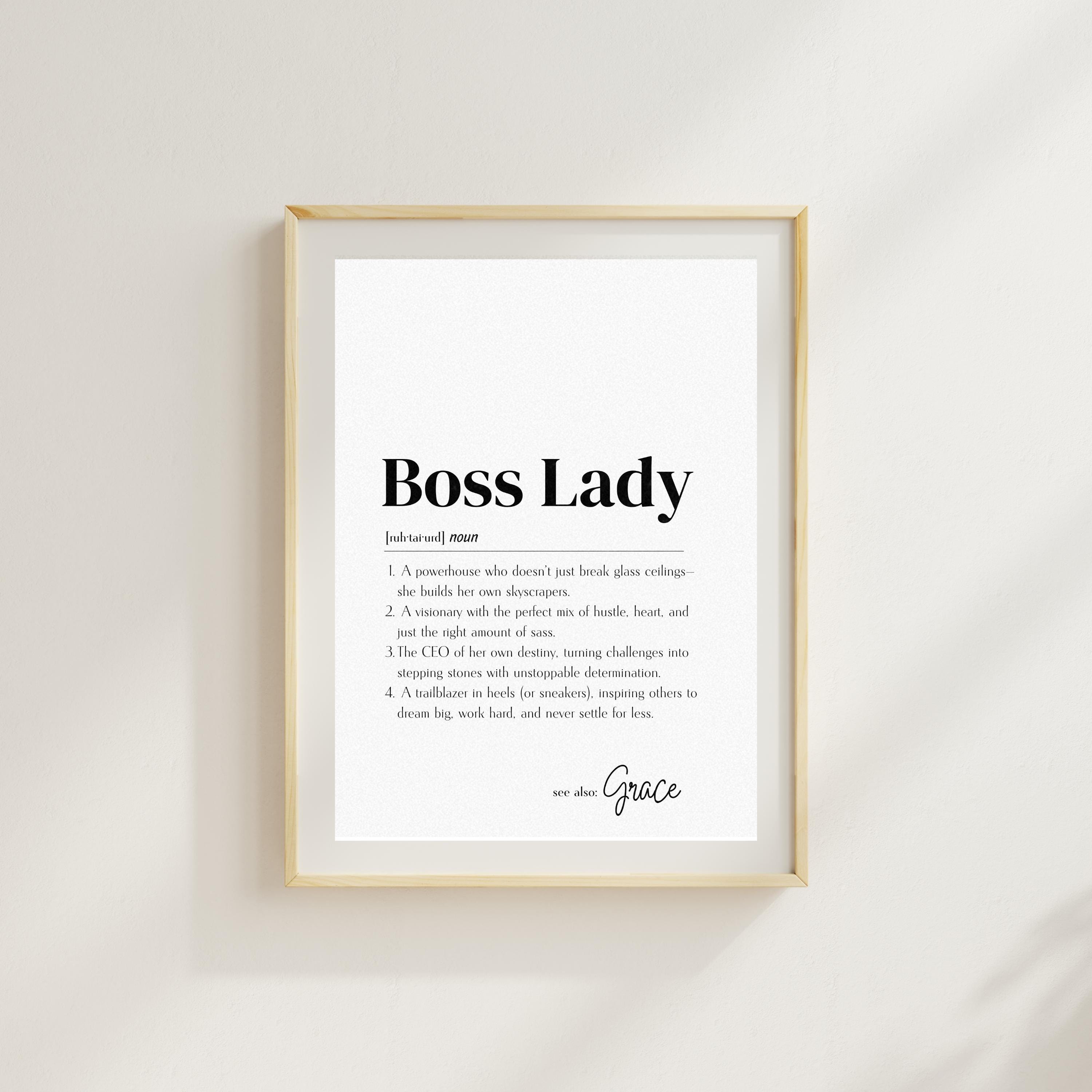 Boss Lady Definition Wall Art, Empowering Office Decor Gift - Etsy
