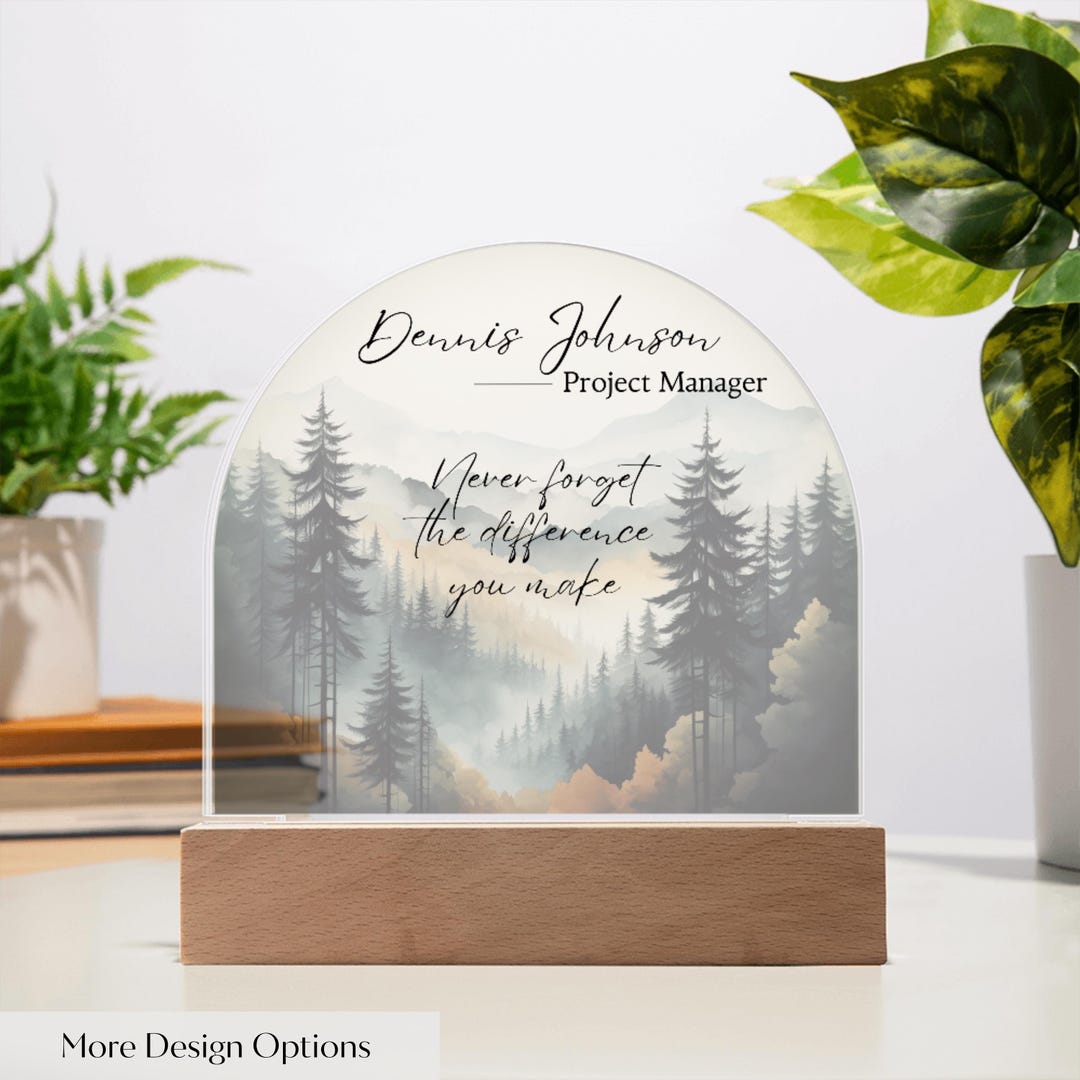 Wilderness Acrylic Name Plate - Outdoor-inspired Office Decor - Etsy