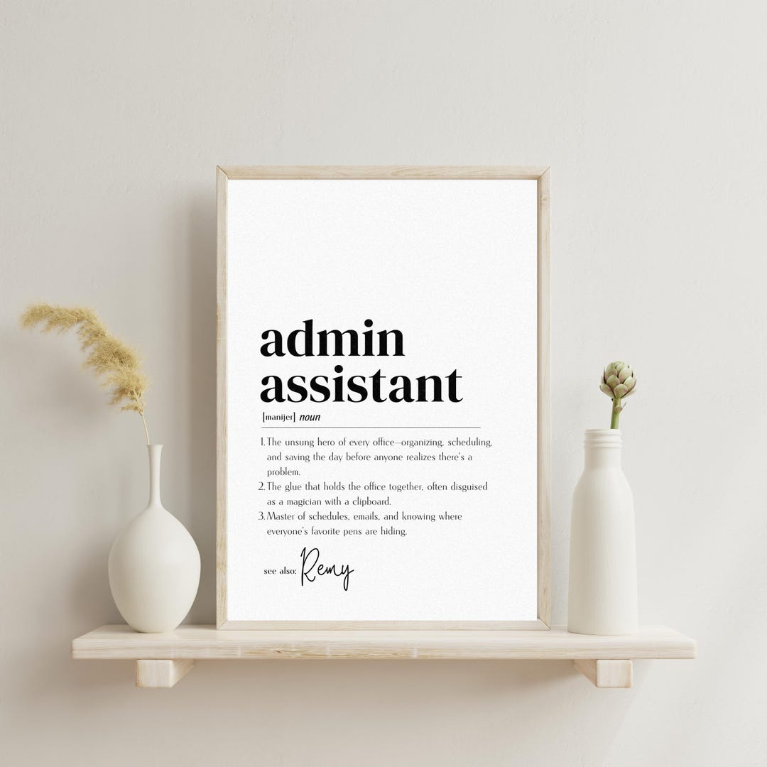 Administrative Assistant Definition Wall Art, Funny and Appreciative ...
