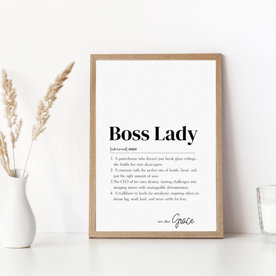 Boss Lady Definition Wall Art, Empowering Office Decor Gift - Etsy