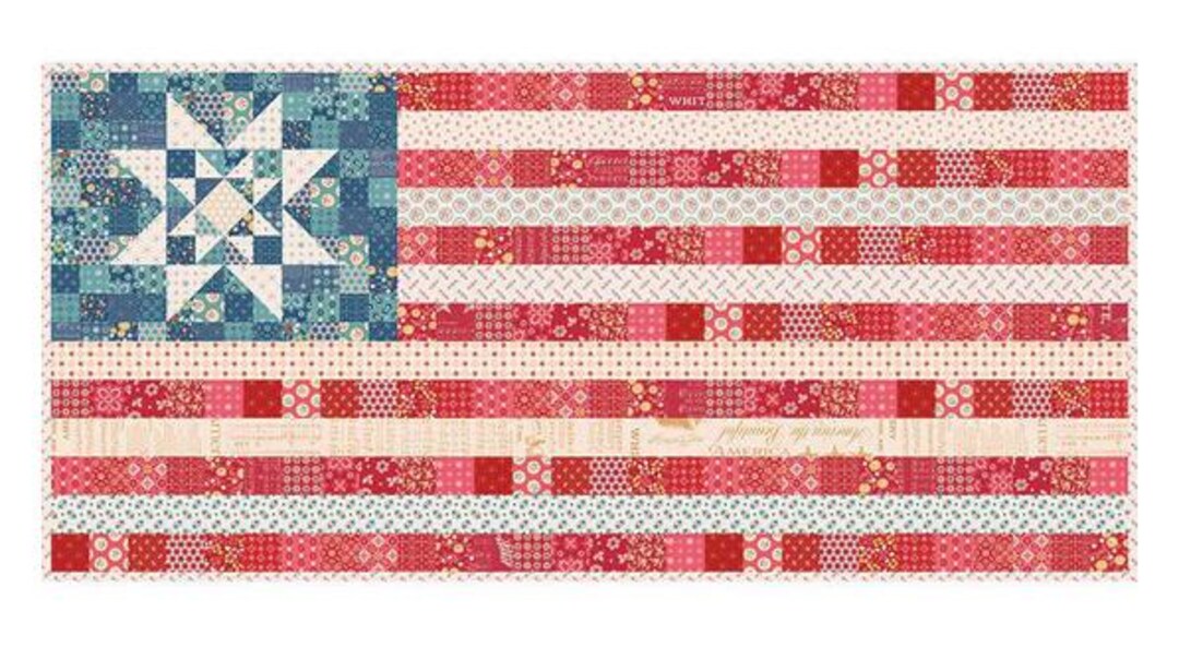 Lori Holt Americana Oh Beautiful Flag Runner & Amber Waves Mini Quilt ...