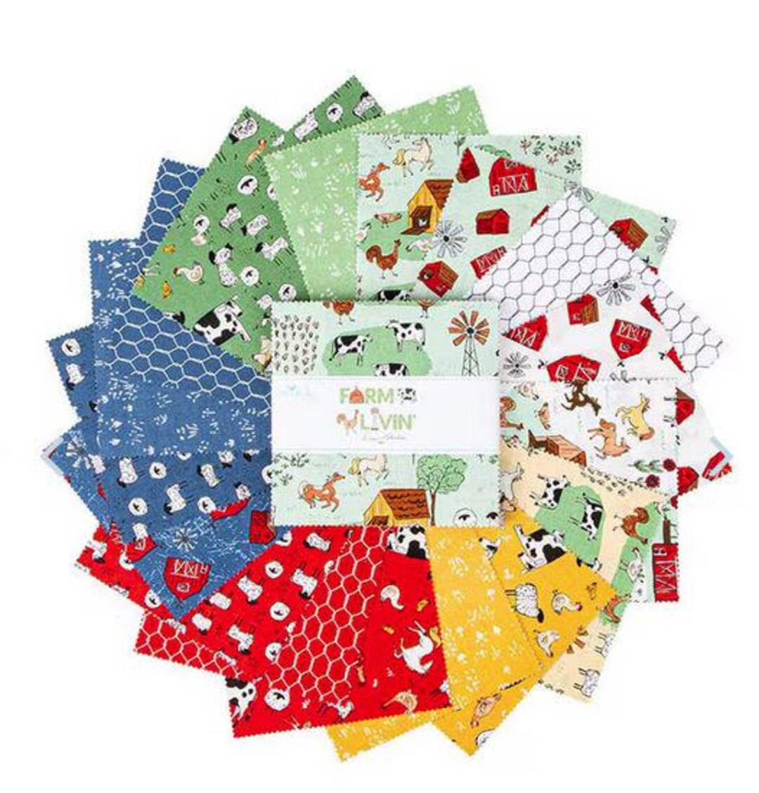 Riley Blake Designs Farm Livin 5 Inch Stacker, Farm Themed Fabric by ...