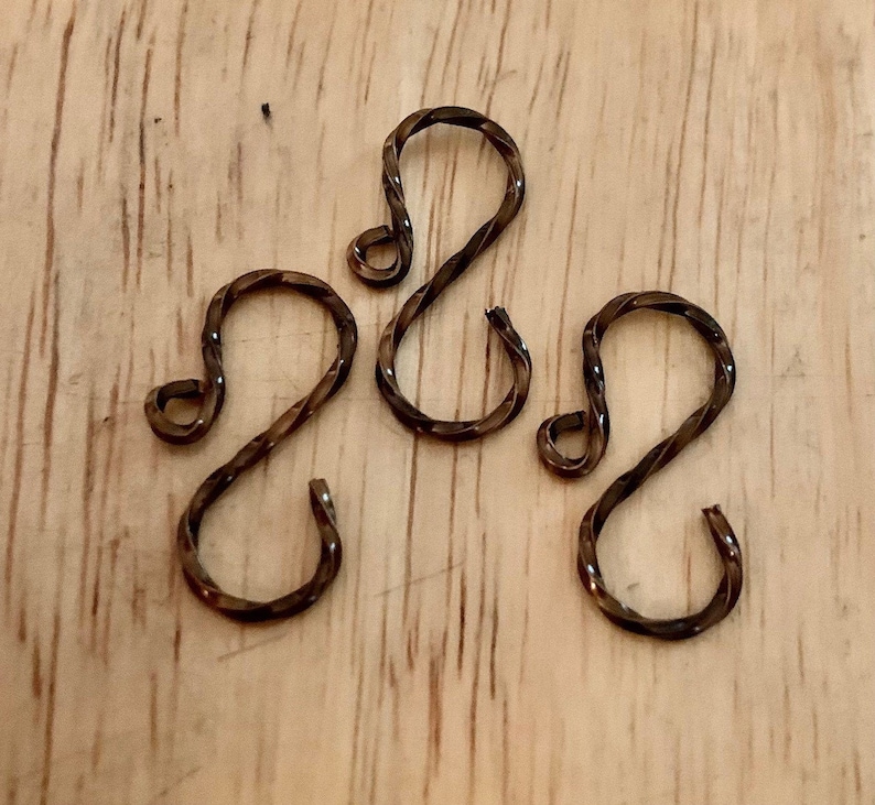 Handmade Vintage Bronze TWISTED WIRE Ornament Hooks 1 - Etsy