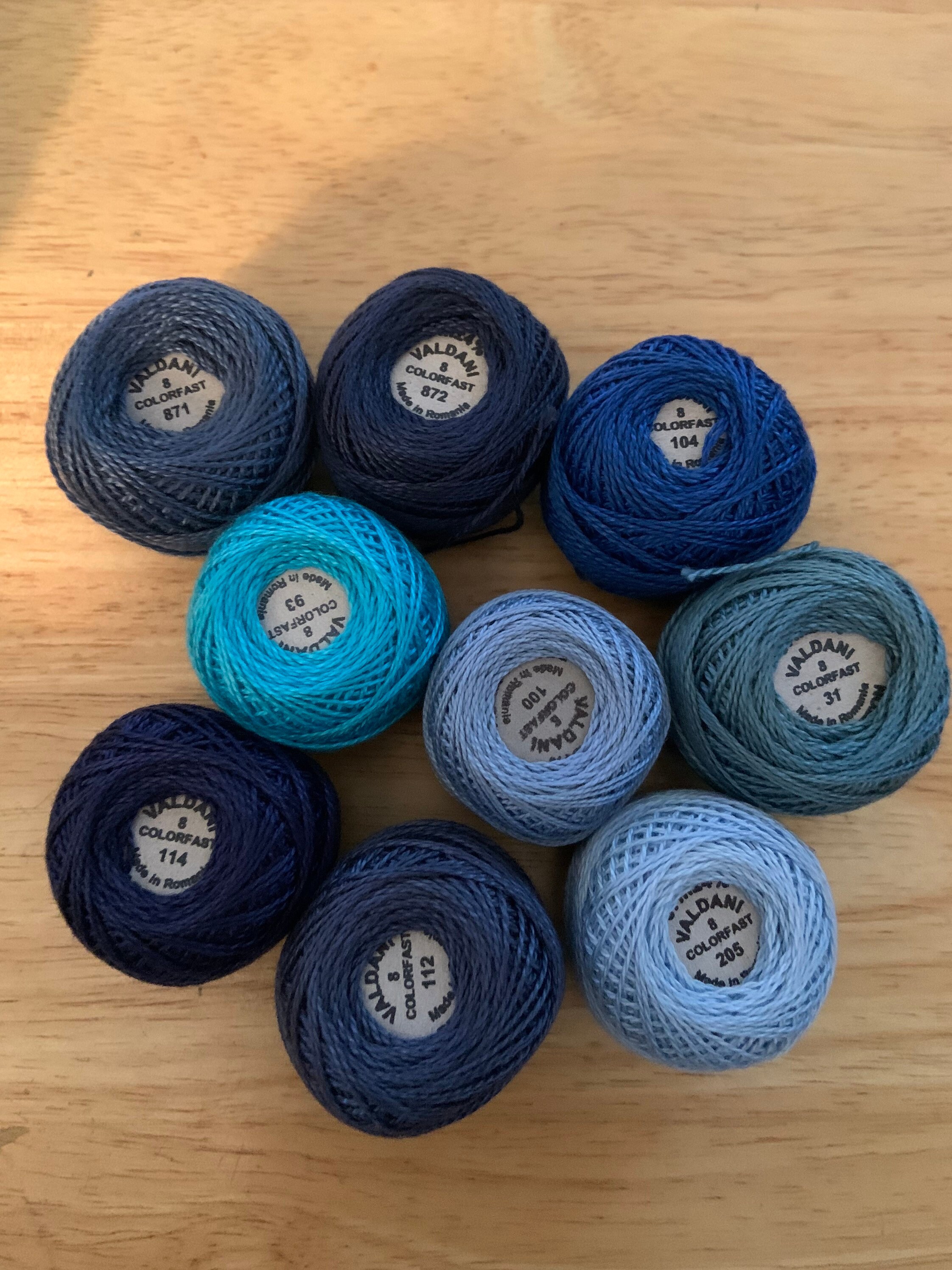 Valdani Pearl Cotton Thread Ball Size 8 Set of 9 Solid Colored | Etsy