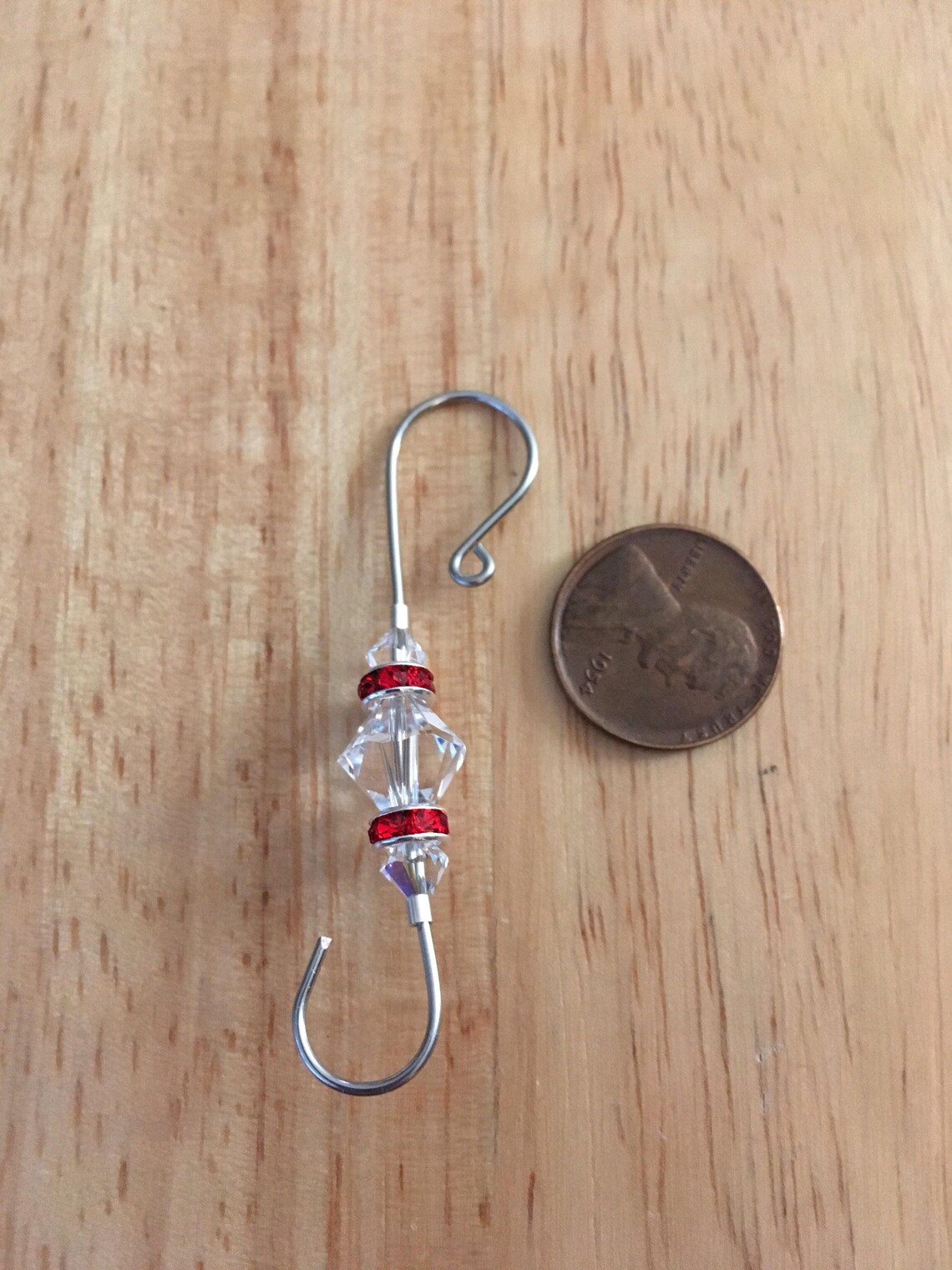 10 Swarovski Handmade Beaded Ornament Hooks Beaded Ornament - Etsy