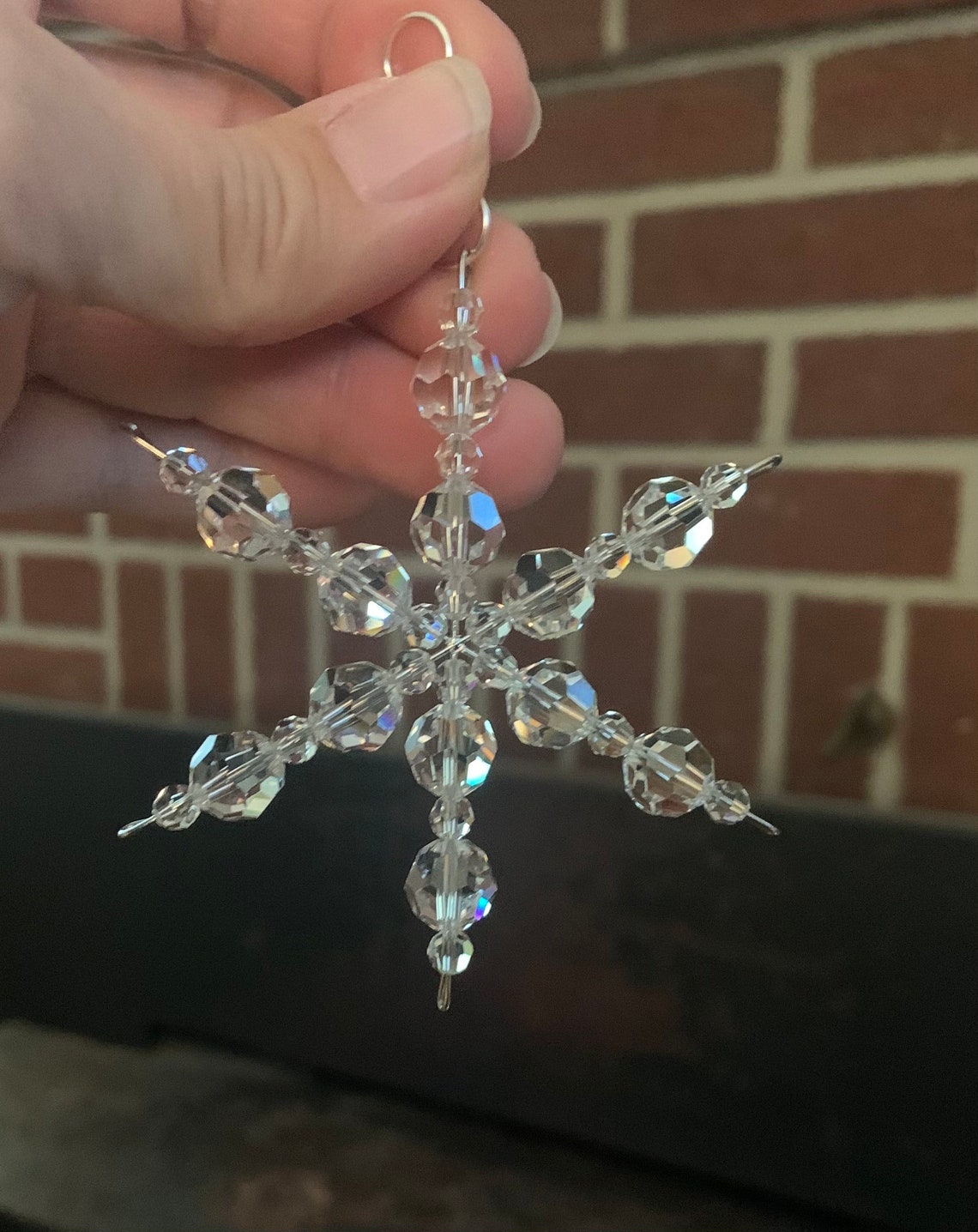 Crystal Snowflake Ornament Crystal Tree Ornament Crystal - Etsy