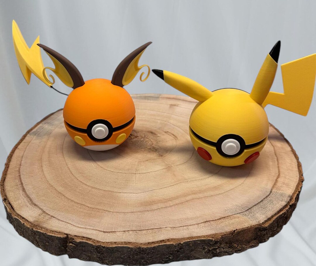 Pikachu Raichu 2-piece Monster Ball Set 3D Printed Perfect as a Gift ...