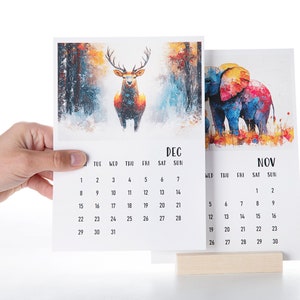 2025 Desk Calendar With Cute Animal Art Perfect Present for the ...