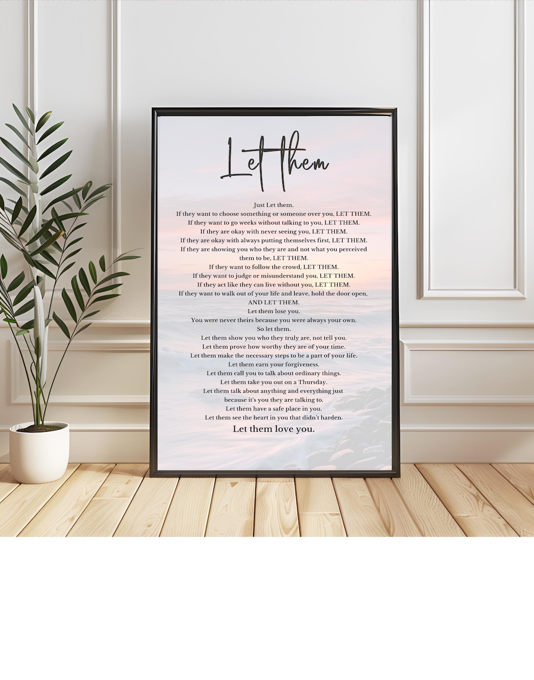 Let Them Poem, Poem Wall Art, Let Them Let Me, Let Them Poster, Wall ...