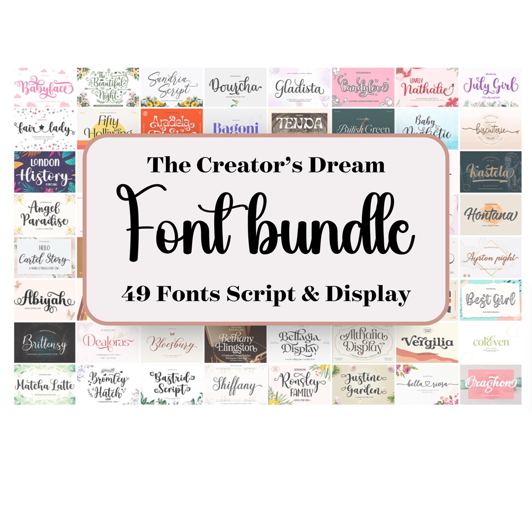 Handlettered Font Bundle - Font Bundle, Handwritten Fonts, Calligraphy Fonts, Script Fonts, Font ...