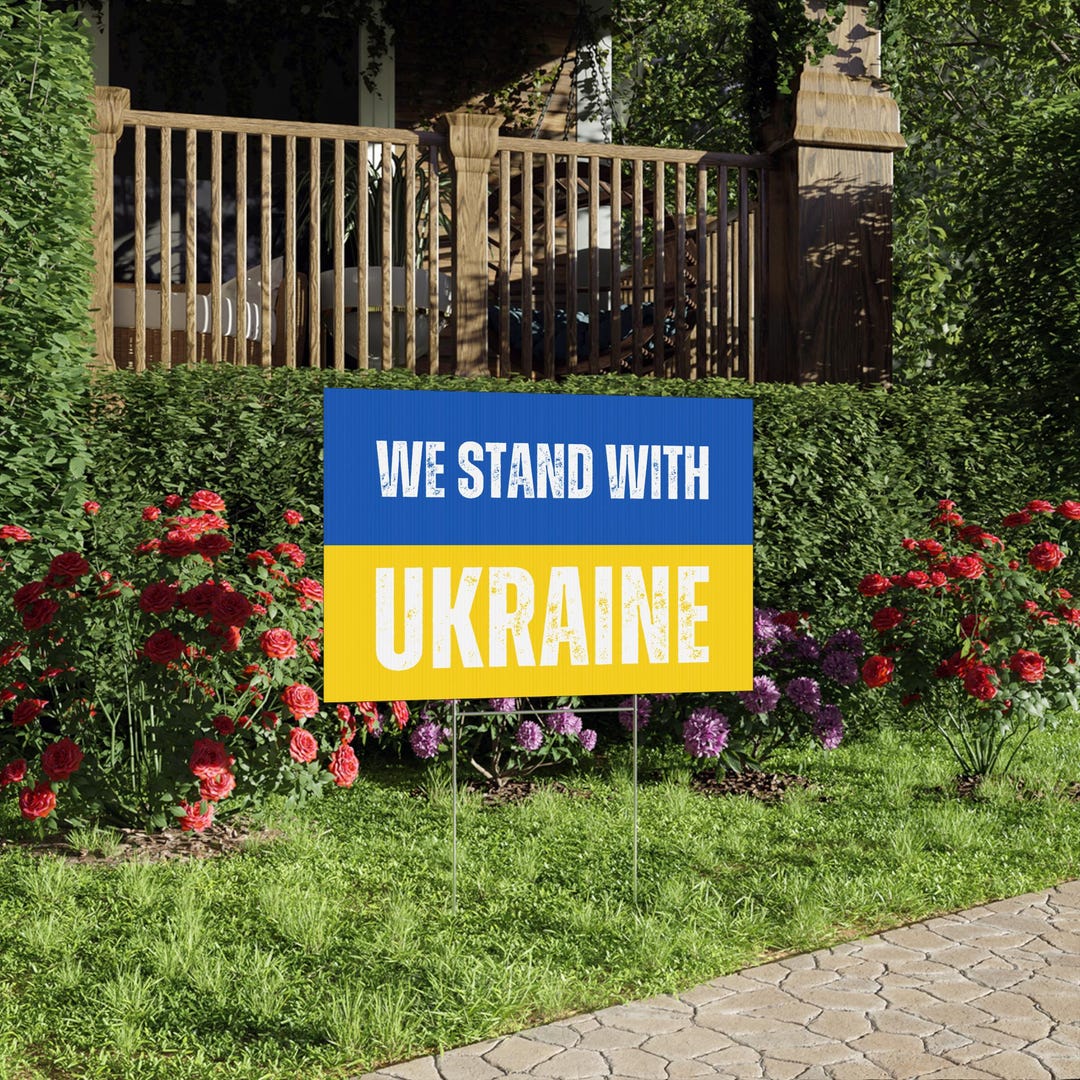 We Stand With Ukraine Lawn Sign | Support Ukraine | Patriotic Garden ...