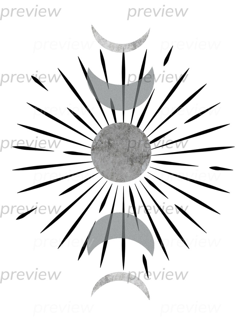 Moon Phases Digital Art Printable Instant Download Wall Decor - Etsy