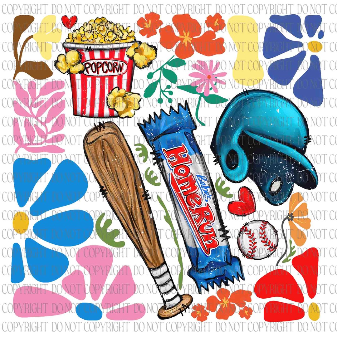 Baseball Floral Png, Vintage Sports Png, Ballpark Aesthetic Png, Game ...