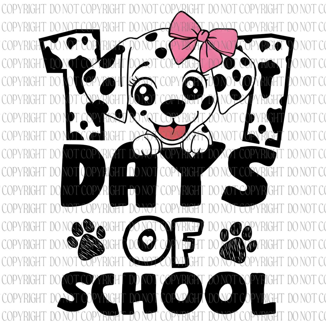 Happy 101 Days of School PNG, Dalmatian Dog, 100th Day Png, Back to ...