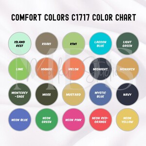 Comfort Colors Editable Color Chart and Size Chart Canva Template for ...