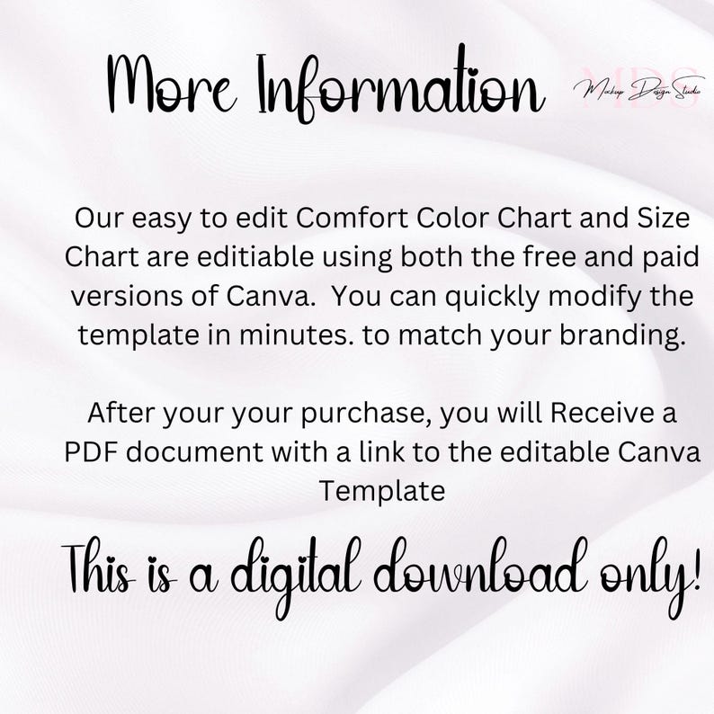 Comfort Colors Editable Color Chart and Size Chart Canva Template for ...
