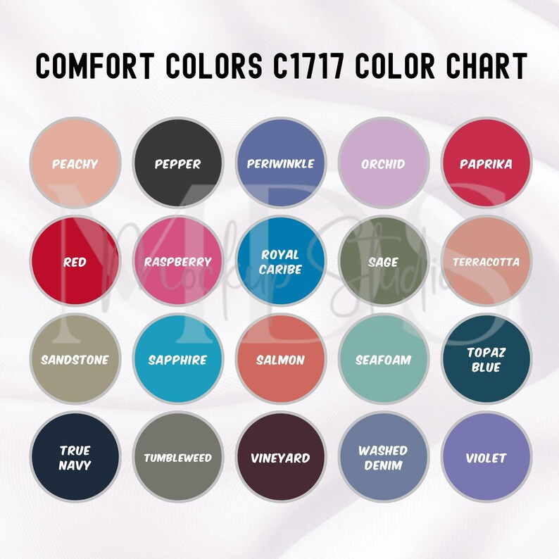 Comfort Colors Editable Color Chart and Size Chart Canva Template for ...
