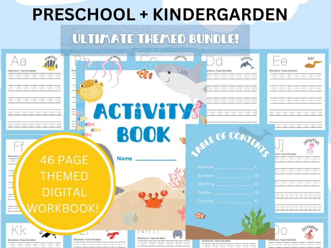 Preschool Pre-k Kindergarten Ocean Sea Animals Theme Bundle Printable ...