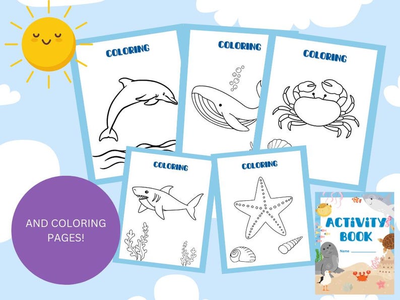 Preschool Pre-k Kindergarten Ocean Sea Animals Theme Bundle Printable ...