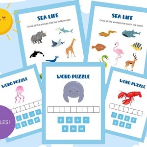 Preschool Pre-k Kindergarten Ocean Sea Animals Theme Bundle Printable ...