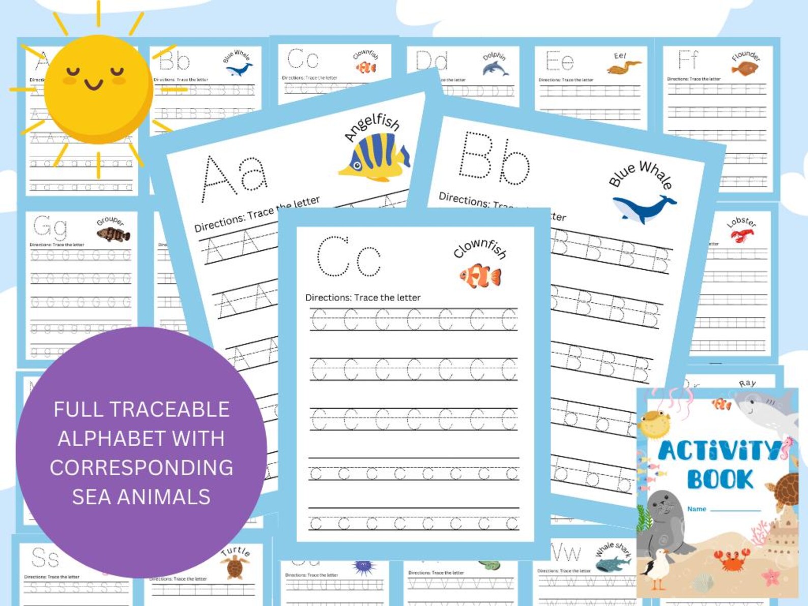 Preschool Pre-k Kindergarten Ocean Sea Animals Theme Bundle Printable ...