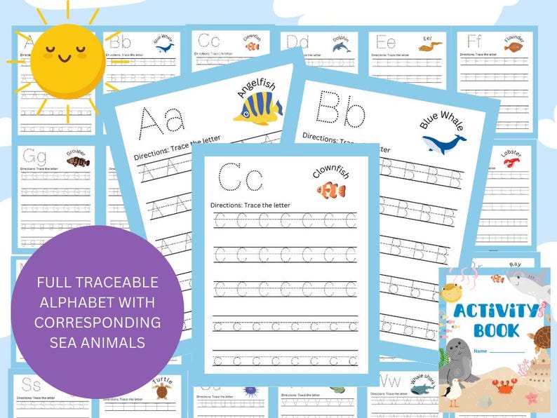 Preschool Pre-k Kindergarten Ocean Sea Animals Theme Bundle Printable ...