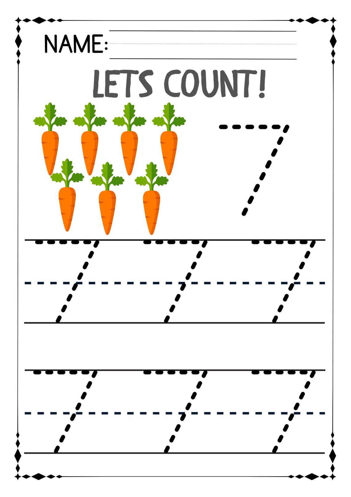 Count and Trace Numbers 1-10. Easy for Beginners. Number Work Sheet for ...