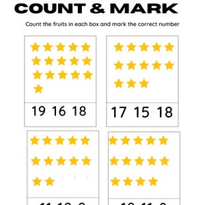 Count and Mark. Math Worksheet for Kids. 5 Pages of Worksheet - Etsy
