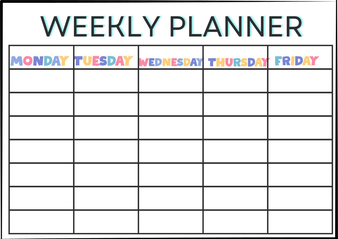 Basic Weekly Planner. - Etsy