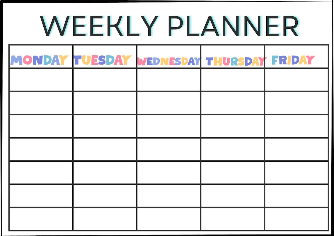 Basic Weekly Planner. - Etsy