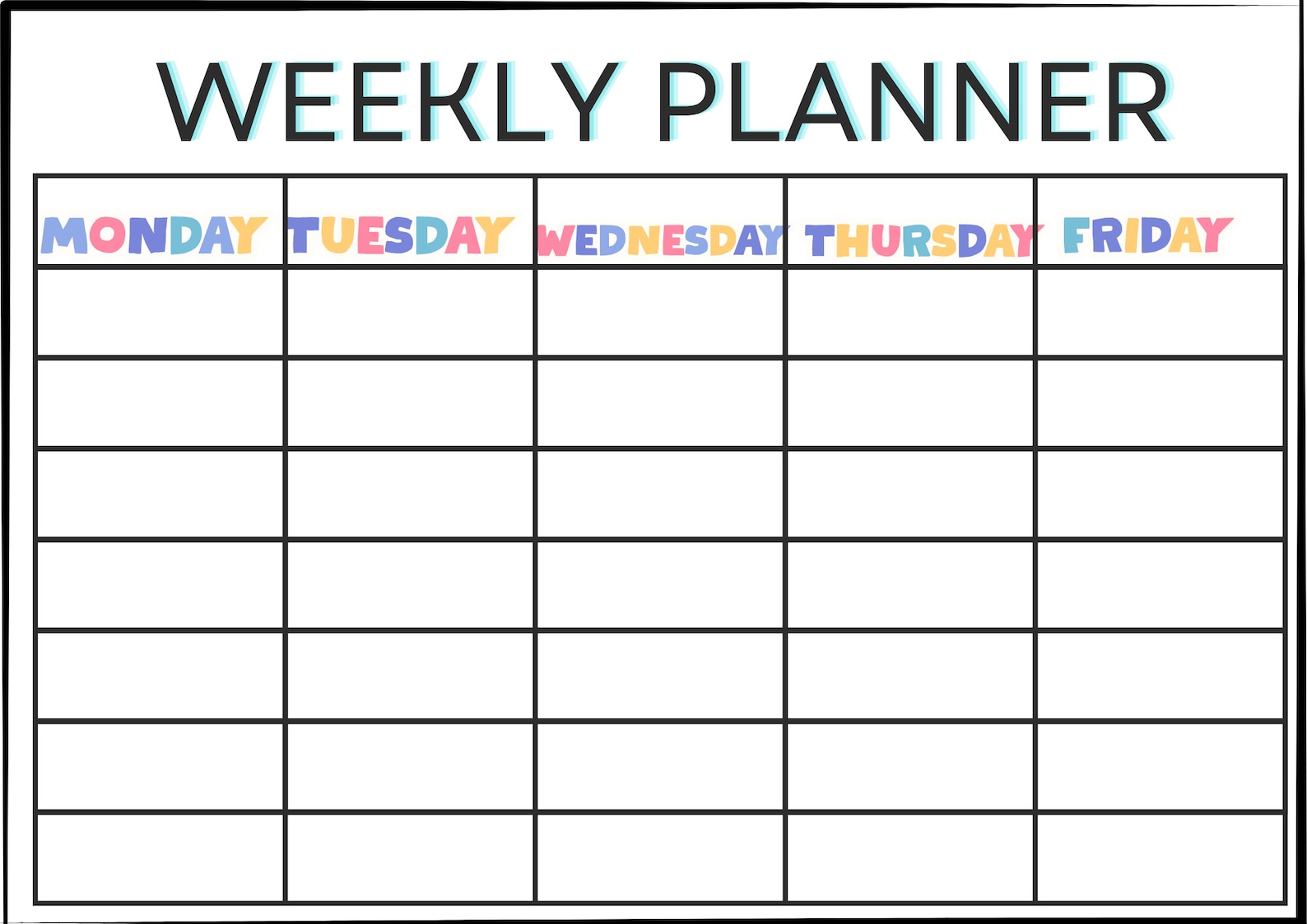 Basic Weekly Planner. - Etsy