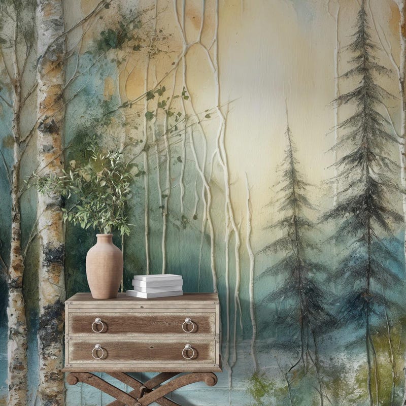Birch Tree Wallpaper - Etsy
