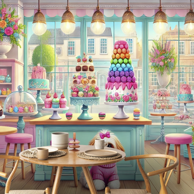 Bakery Delight Wall Mural Colorful Confectionery Shop Wallpaper - Etsy