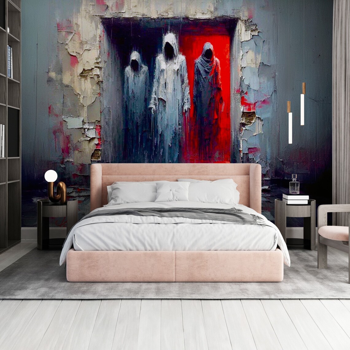 Dark Fantasy Hooded Figures Mural - Gothic Specter Wallpaper ...