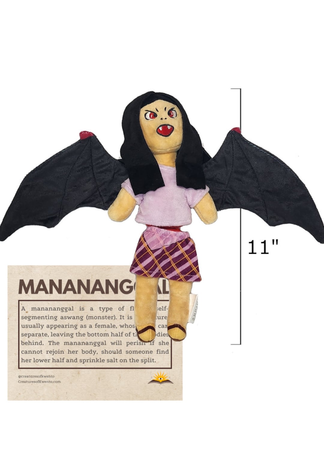 Manananggal Plushie | Vampire Girl Plush | Filipino Folklore | Aswang ...