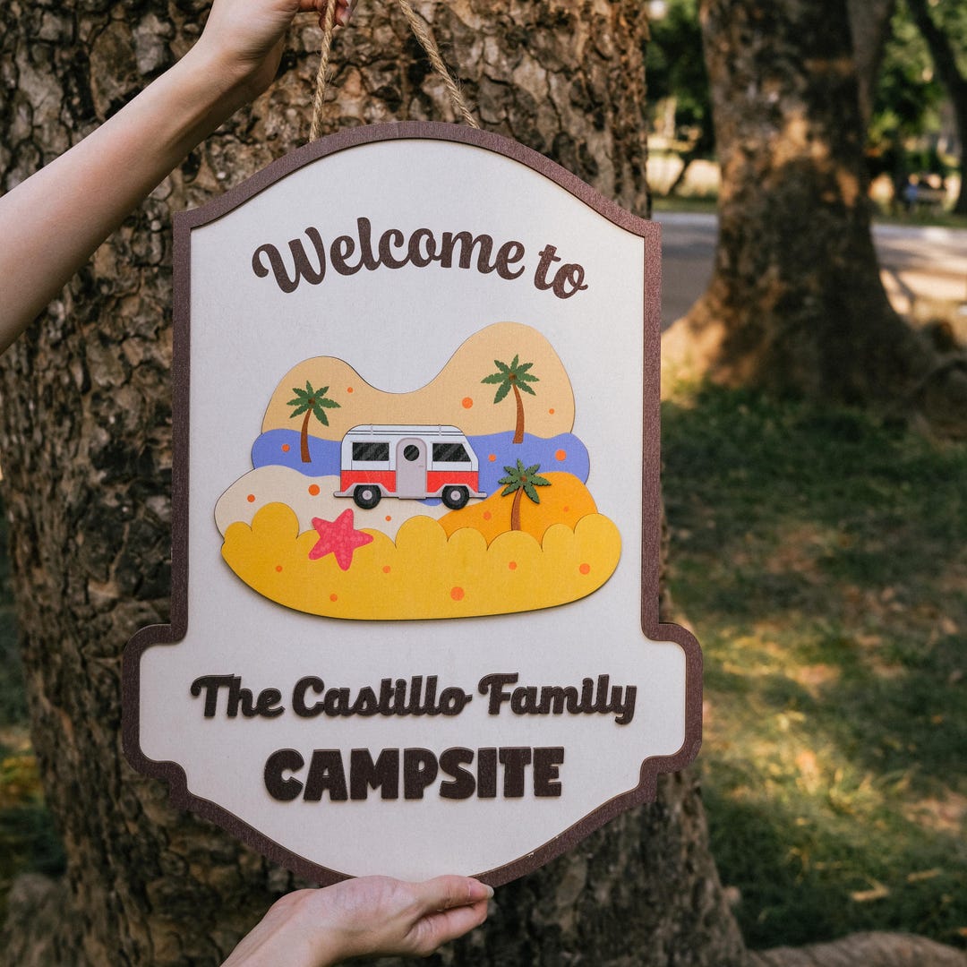 Four Season Themed Camping Sign, Family Welcome Sign, Welcome to Our ...